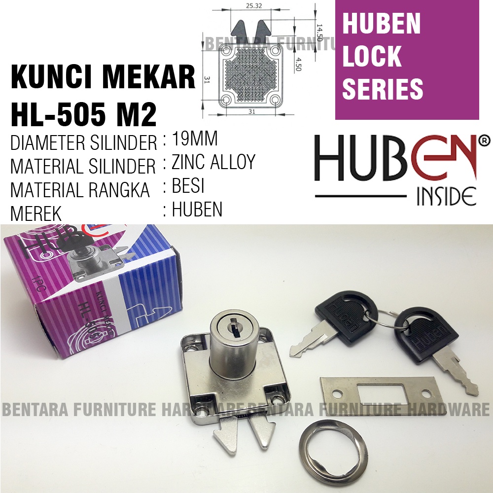 Jual HUBEN HL-505 M2 KUNCI MEKAR (SLIDING DOOR) EKONOMIS | Shopee Indonesia