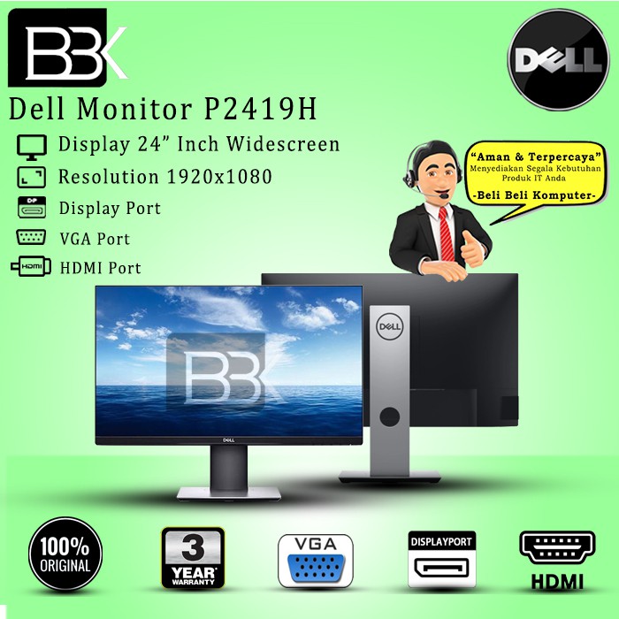 Jual Monitor DELL P2419H Professional Series 24 inch 3 Year | Shopee ...