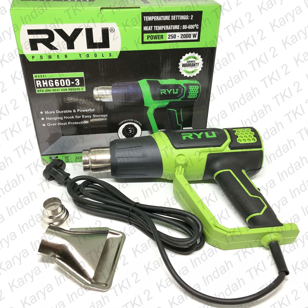 Jual Heat Gun RYU Hot Air Gun RHG600-3 600 Celcius 250-2000 W Hair ...