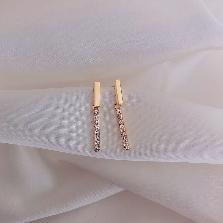 Jual AN612 Anting Long Strip Gold anting tusuk fashion wanita kekinian ...