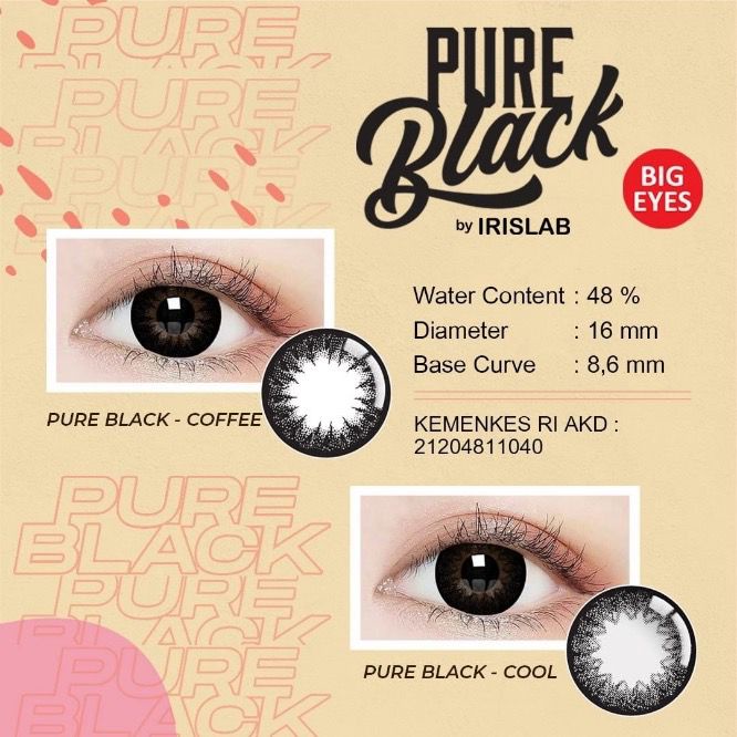 Jual SOFTLENS PURE BLACK 16 MM BY IRIS LAB FREE LENSCASE / SOFLEN ...