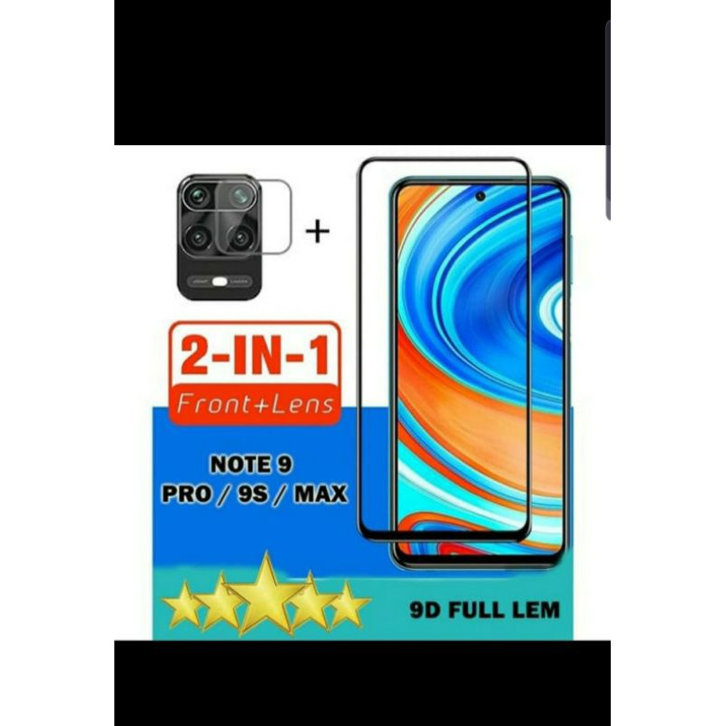 Jual Tempered Glass 9D Xiaomi Redmi Note 9 Pro + Tg Lensa Camera 2in1 ...