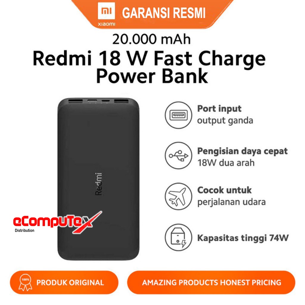 Jual Xiaomi mi powerbank 20.000mah versi 3 fast charging 18w original / power bank xiaomi mi ...