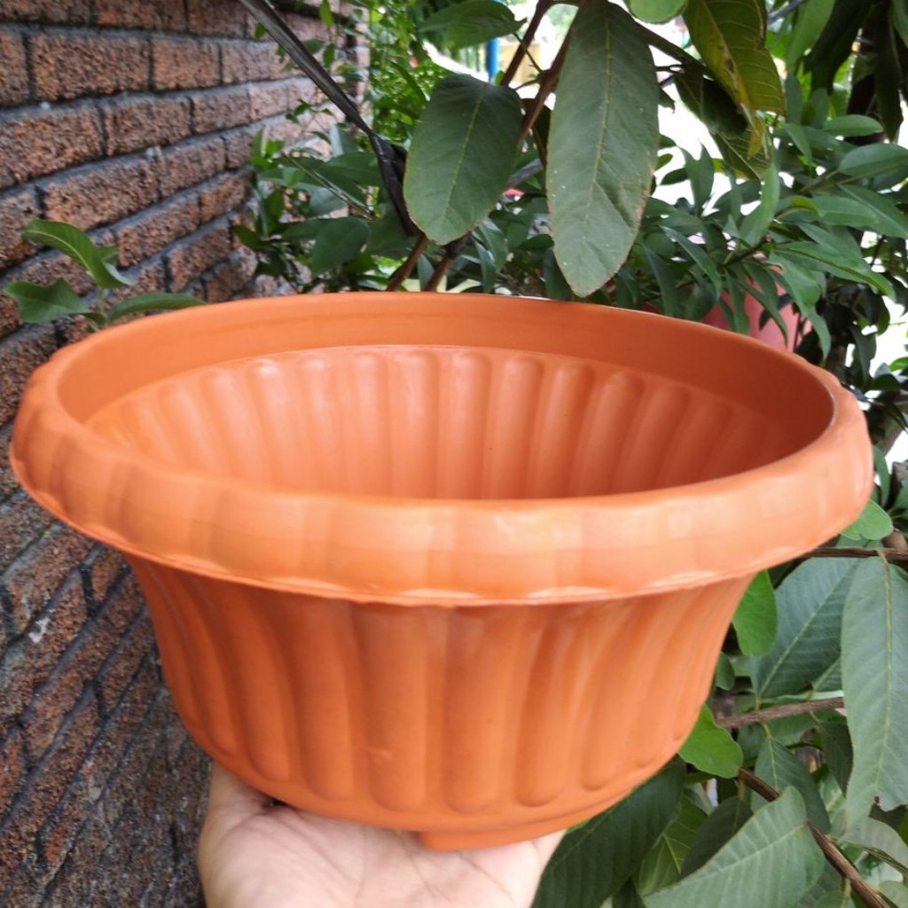 Jual 136G. POT BONSAI BULAT GLORY 30 MERAH BATA | Pot Tanaman Bonsai 30 ...