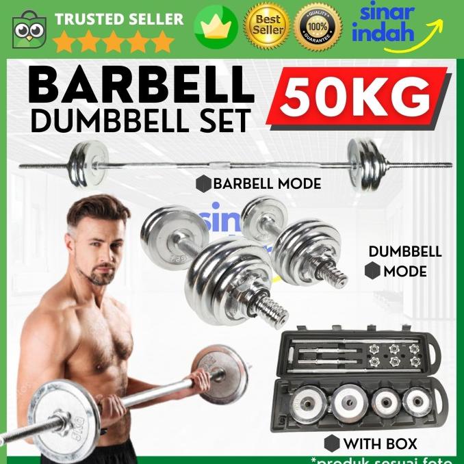 Jual Dumbell 50 KG Set Chrome Dambel Dumbbell Dumbel Barbel Barbell ...