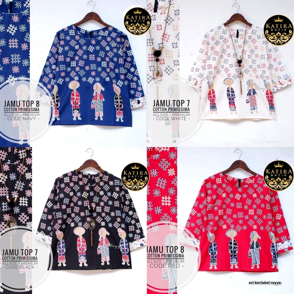 Jual DENA BLUS TOP LURUS JUMBO JAMU TOP 7 BATIK BLOUSE TOP 8 BLUS BATIK ...
