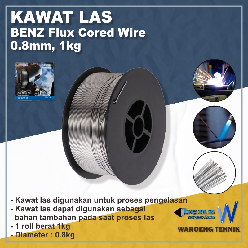 Jual Kawat Las 0.8mm 1Kg BENZ Kawat Las for MIG Flux Cored Wire SW E-71 T-GSA BZ 7108 | Shopee ...