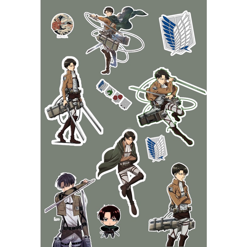 Jual AOT attack on titan sticker pack levi aesthetic custom stiker ...