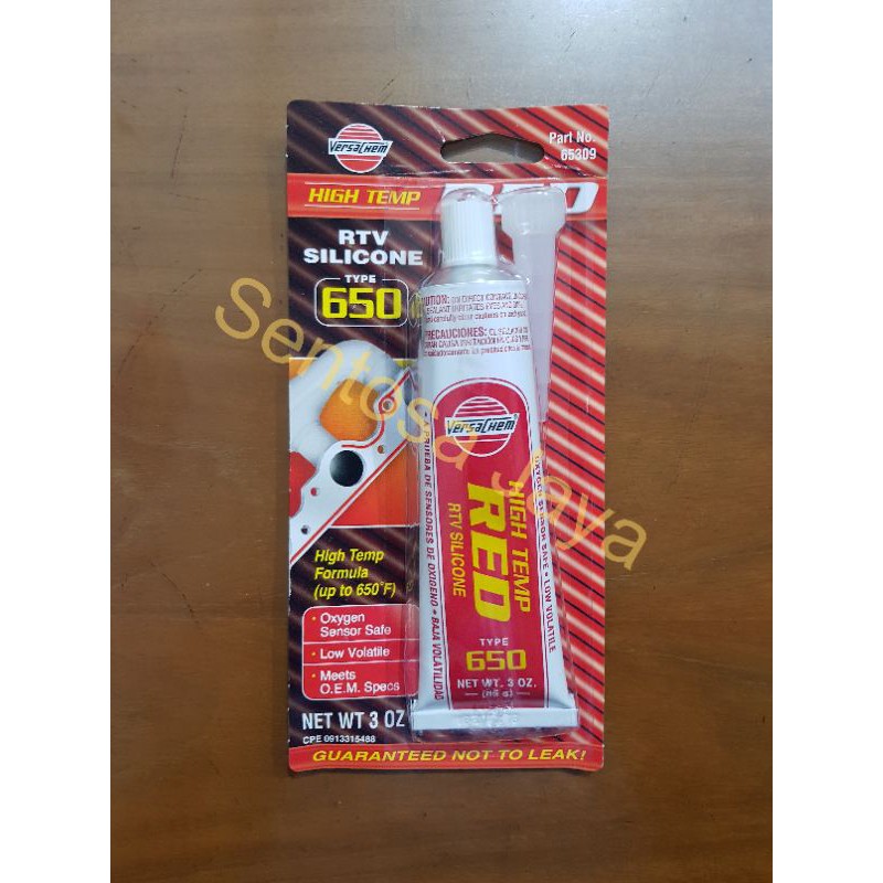 Jual Lem Sealer / Silicone Red RTV High Temp 650 85 gram Versachem ...