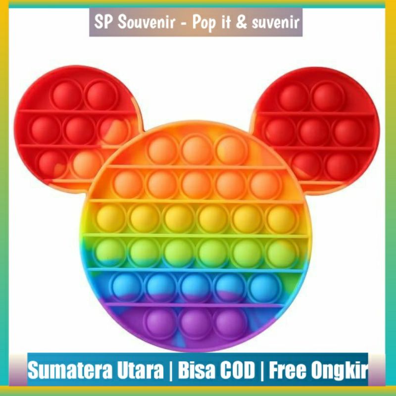 Jual Pop It Mickey Mouse Rainbow | Popit Mikey Mouse Pelangi Warna ...