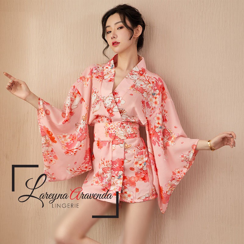Jual Lingerie Set Lingerie G String Sexy Model Kimono Mewah Sabuk