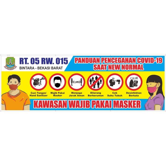 Jual Alat Lab | Spanduk Protokol Covid 19 Corona Ukuran 3X1 Meter ...
