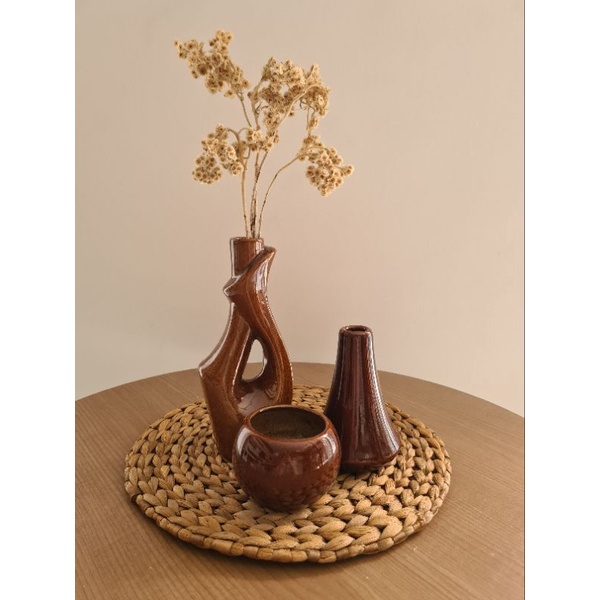 Jual Keramik/Vas Sett Milo Coklat (Harga 3 Vas) | Shopee Indonesia