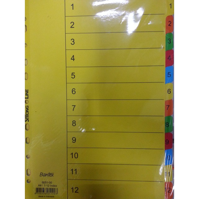 Jual Divider BANTEX 1-12 6051/ PEMBATAS FILE UKURAN A4 | Shopee Indonesia