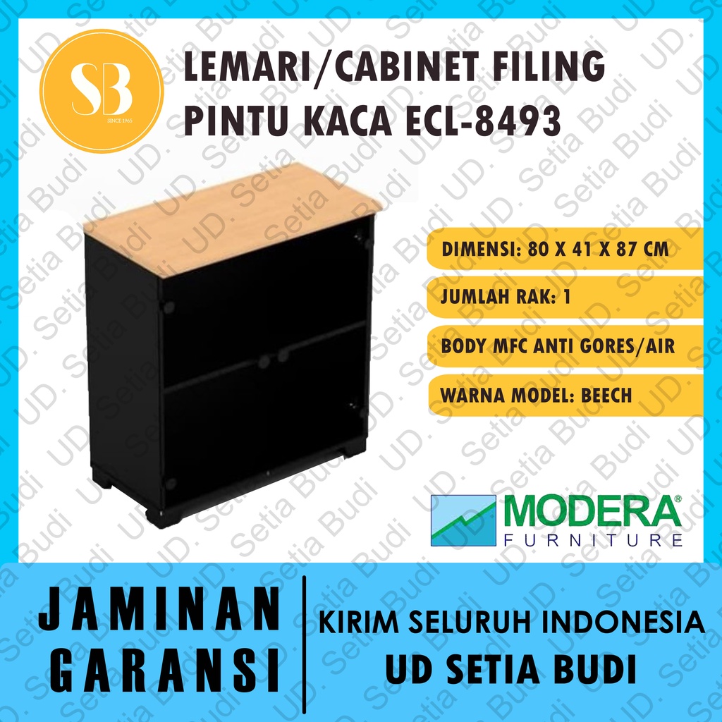 Jual Lemari Arsip / Filing Cabinet + Pintu Kaca Modera ECL-8493 E-Class ...