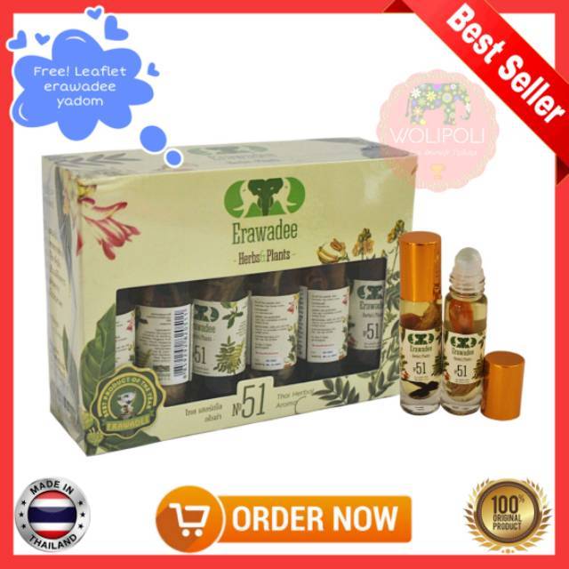 Jual Minyak Aroma Therapy Herbal Erawadee Thailand Original | Shopee ...