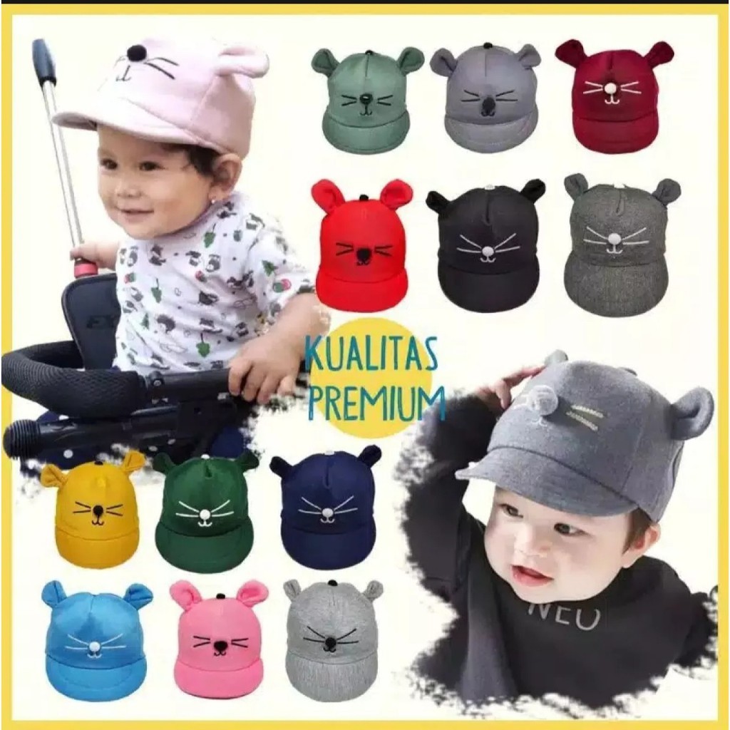 Jual Topi bayi / Baby hat / topi anak / topi motif kucing / topi bayi ...