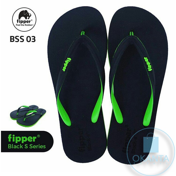 Jual Sandal Fipper Black Series S - Black Green [BSS 03] - ORIGINAL | Shopee Indonesia