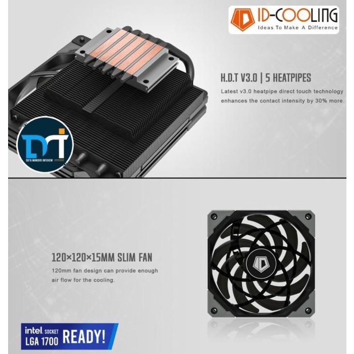 Jual ID Cooling IS-50X - Low Profile Mini-ITX with 5 Heatpipe CPU ...