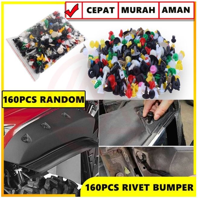 Jual 105 PCS PAKU BAUT Rivet BUMPER Kancing klip DASHBOARD FENDER MOBIL ...