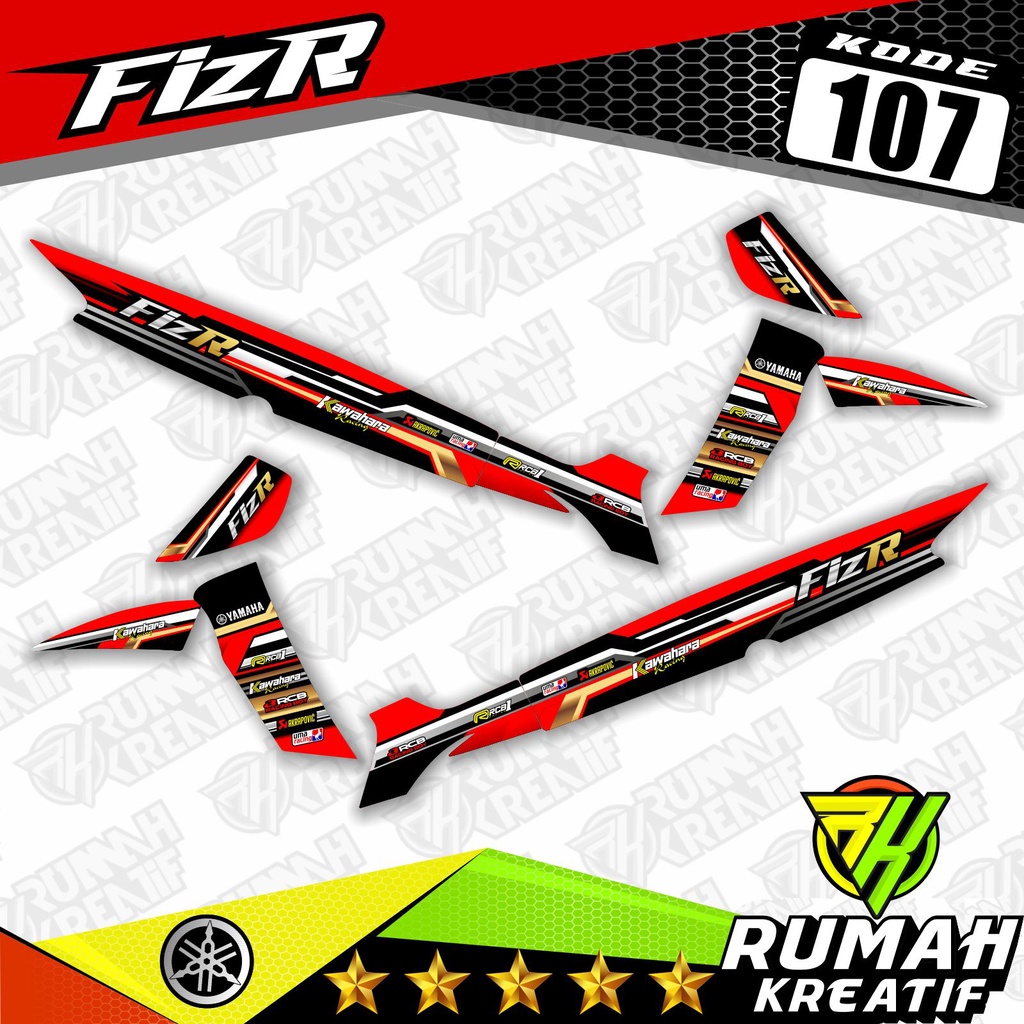 Jual Stiker Striping Variasi motor decal Yamaha Fiz R Custom Istimewa ...