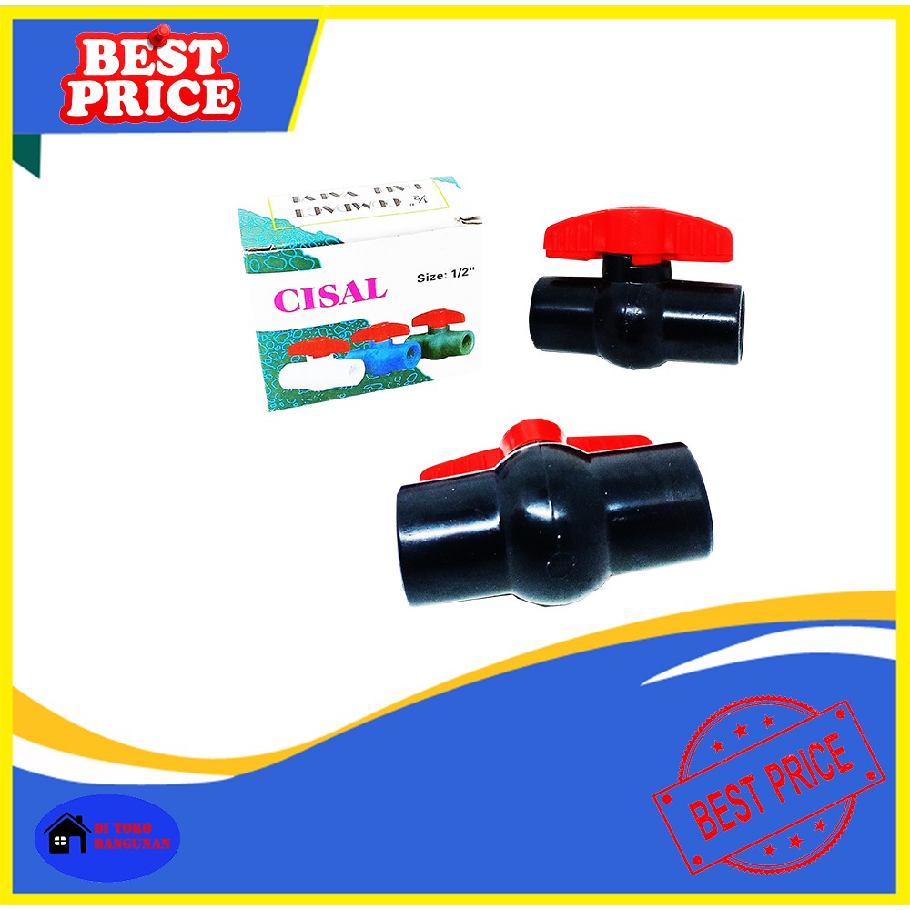 Jual Ball Valve Stop Kran Pvc Tebal 1/2" 3/4" 1" Cisal | Shopee Indonesia