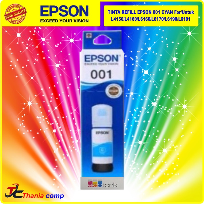 Jual Tinta Epson 001 Cyan/Biru For Printer L4150 L4160 L6160 L6190 ...