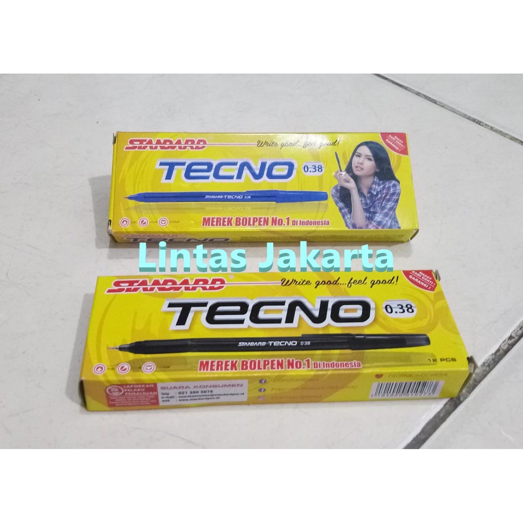 Jual Ballpoint / Pulpen / Pen Merk Standard Techno (12 buah) | Shopee ...