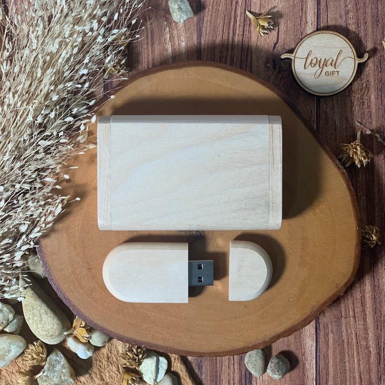 Jual USB Flashdisk Kayu Oval + Box Tarik - GARANSI GANTI BARU | Shopee ...