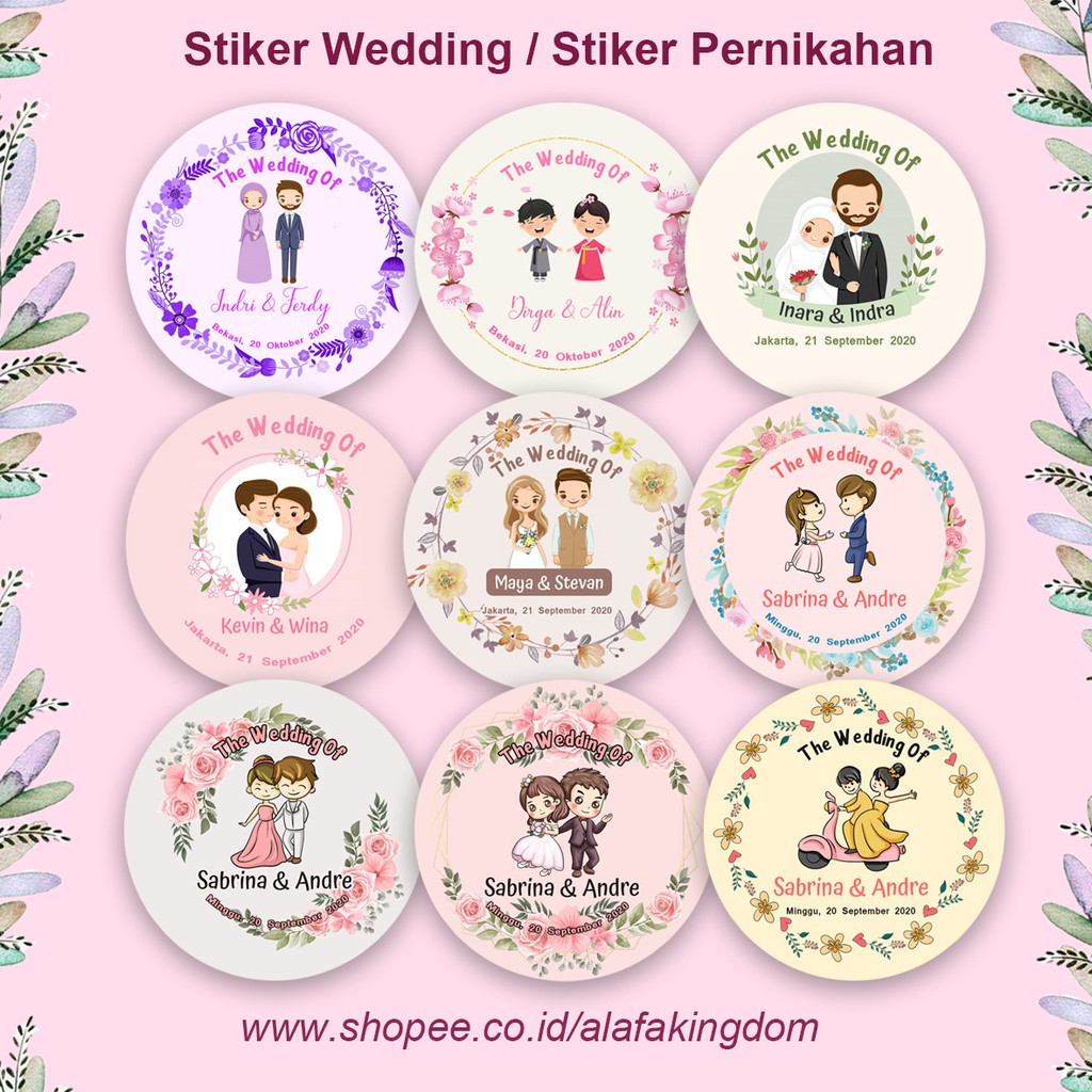 Jual 1 pcs Stiker Souvenir Wedding Stiker Souvenir Pernikahan Stiker ...