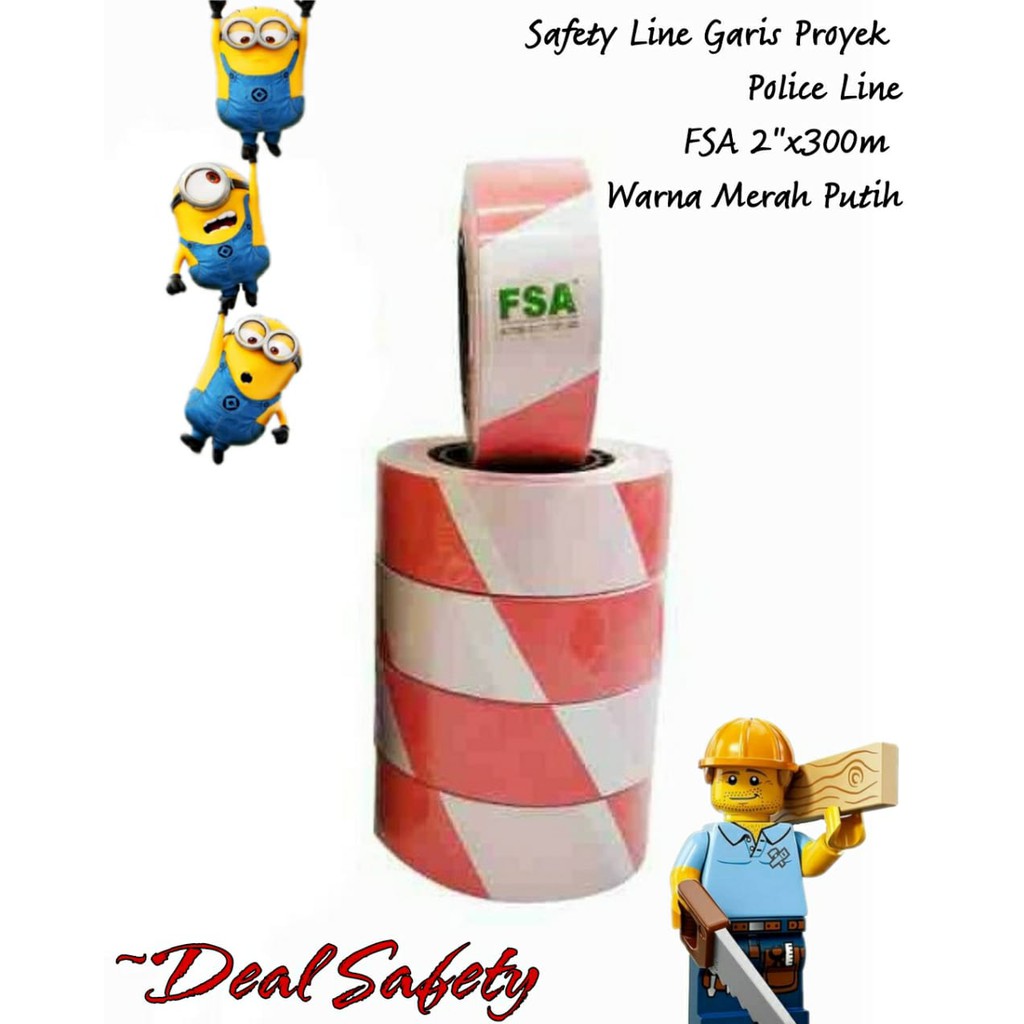 Jual Safety Line Garis Proyek Police Line FSA 2"x300m Merah Putih ...
