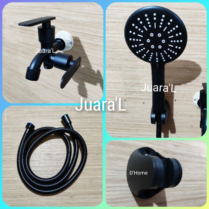 Jual Promo Shower Mandi Black . Paket Shower Hitam . Kran Shower Set ...