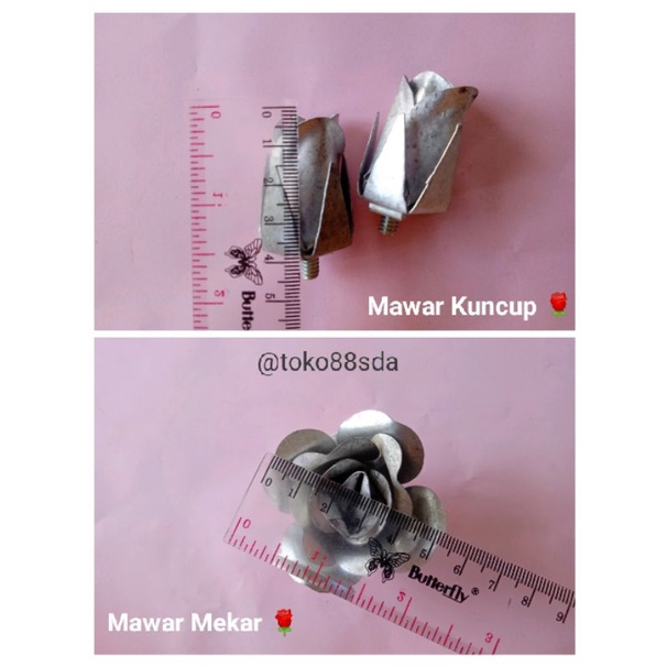 Jual Bunga MAWAR MEKAR & KUNCUP (Aksesoris Besi/Ornamen Besi) | Shopee Indonesia