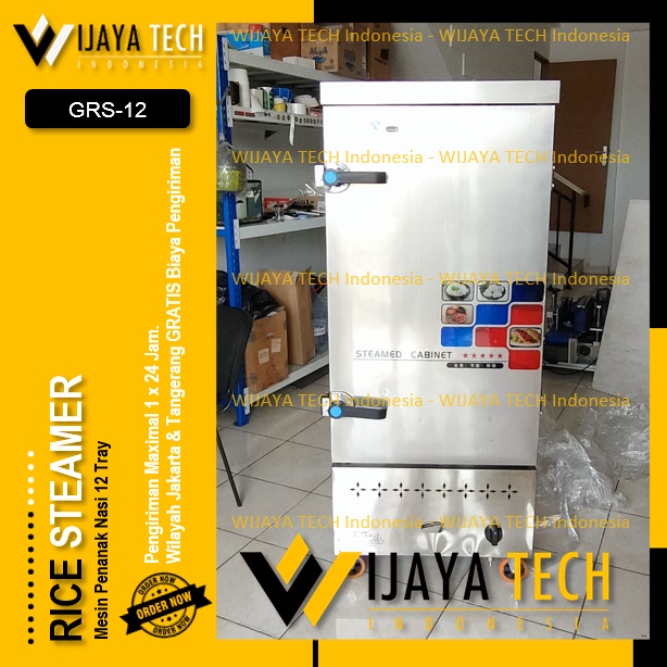 Jual Gas Rice Steamer 12 Tray GRS-12 Mesin Pemasak Nasi 12 Loyang TBU-GRS12 Penanak Nasi Gas ...