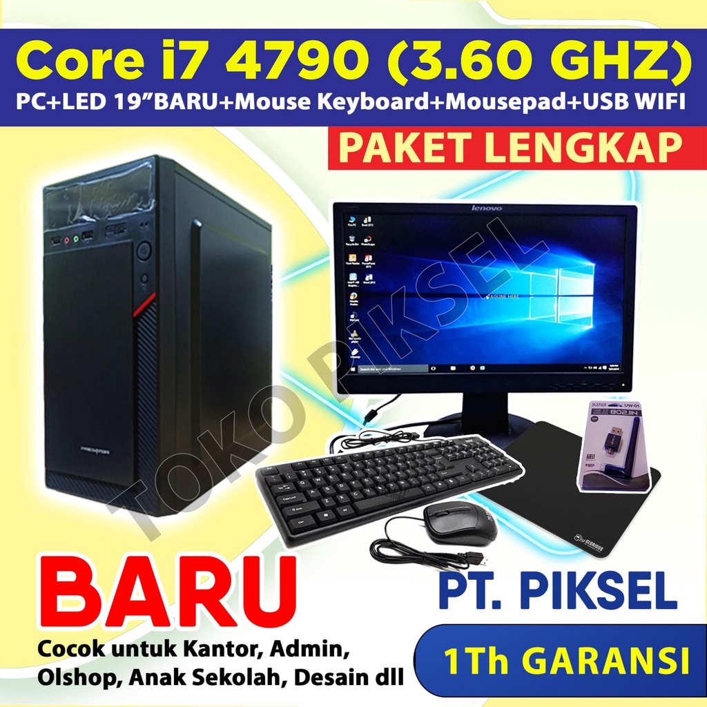 Jual Paket Lengkap Komputer PC Rakitan Intel Core i7 4790 BARU | Shopee Indonesia