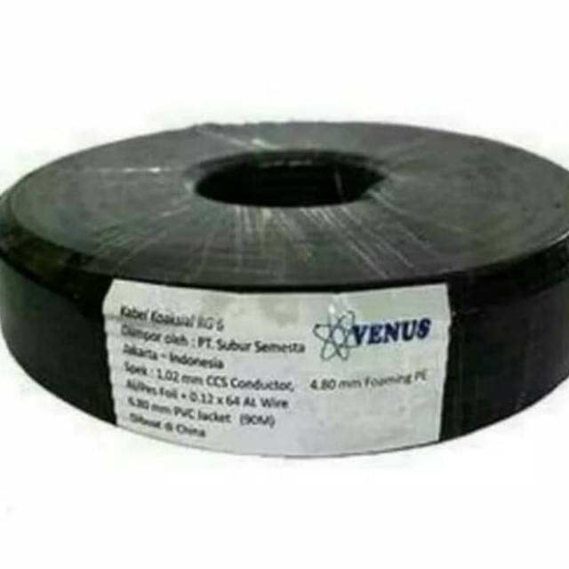Jual Kabel Antena TV / CCTV / Parabola Coaxial RG6 100Y VENUS (Best Quality) | Shopee Indonesia