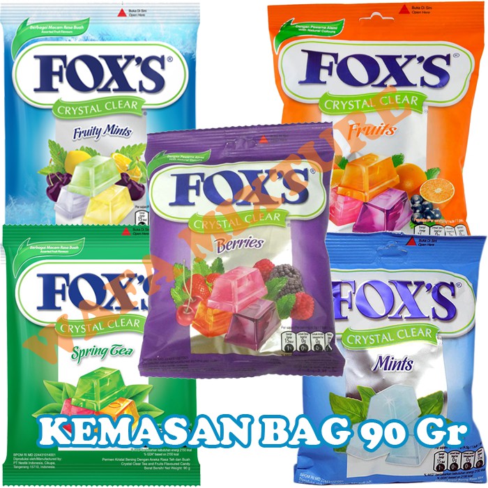 Jual Permen FOXS fox Crystal Clear varian rasa Fruits Mints, Berries ...
