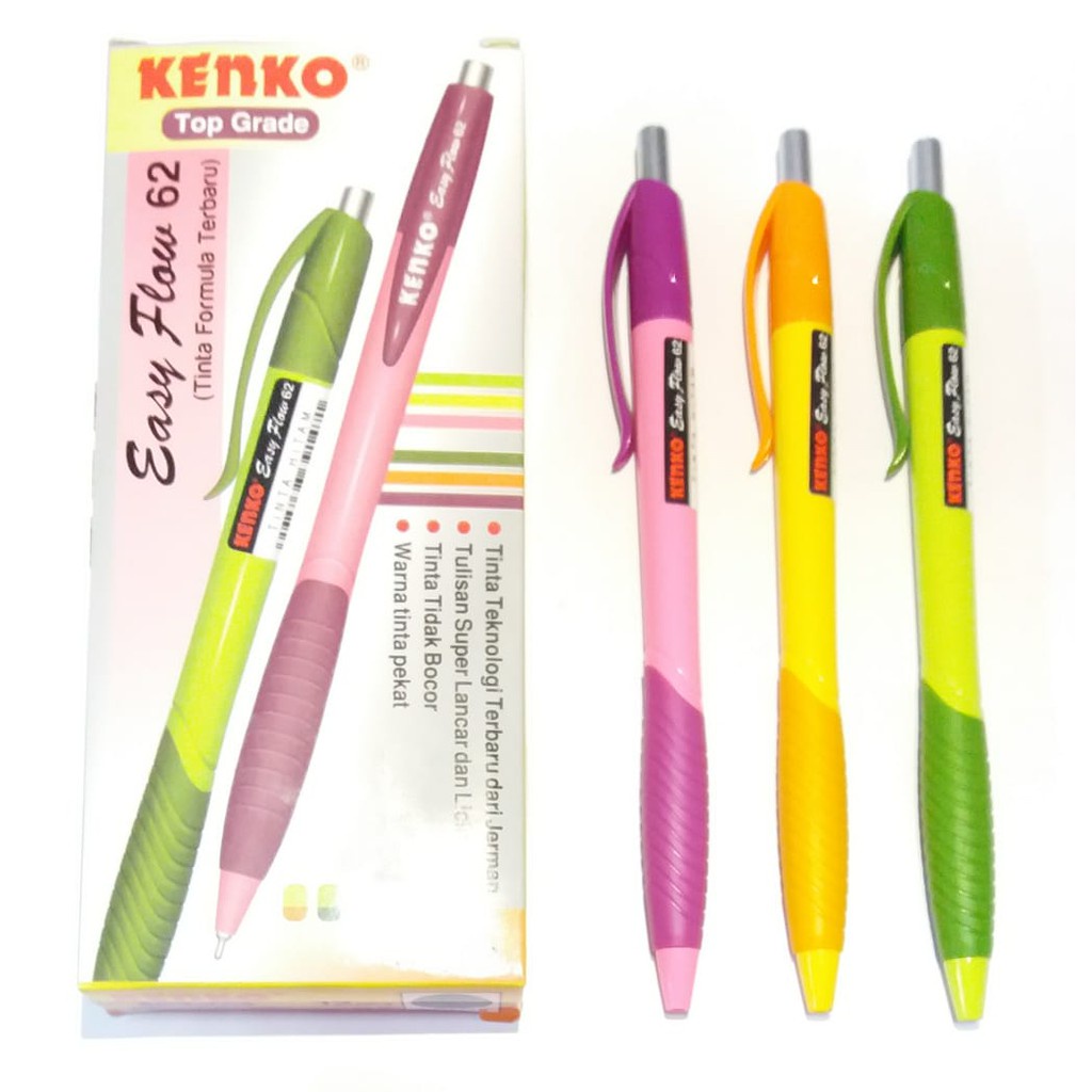 Jual Pulpen / Pena Kenko Easy Flow 68 Black/ Ballpoint Hitam Original ...