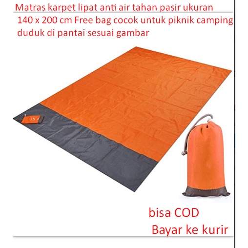 Jual Matras karpet lipat anti air tahan pasir ukuran 140 x 200 cm Free ...