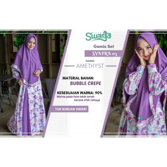 Jual Set Gamis Syaira ory Swarga Hijab ( amethyts ) | Shopee Indonesia