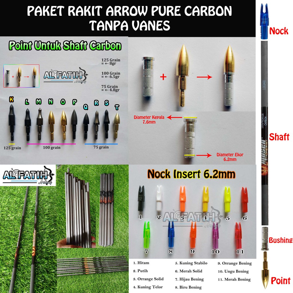 Jual Paket Arrow Pure Carbon Musen Siap Rakit Tanpa Vanes - Untuk 6pc ...
