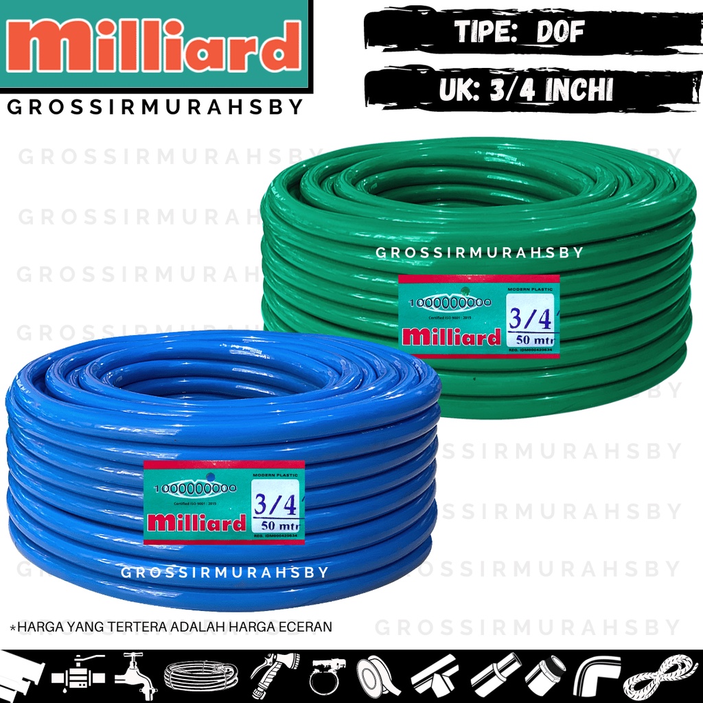 Jual SELANG AIR MILLIARD DOF 3/4 INCHI ( HARGA PERMETER ) | Shopee Indonesia