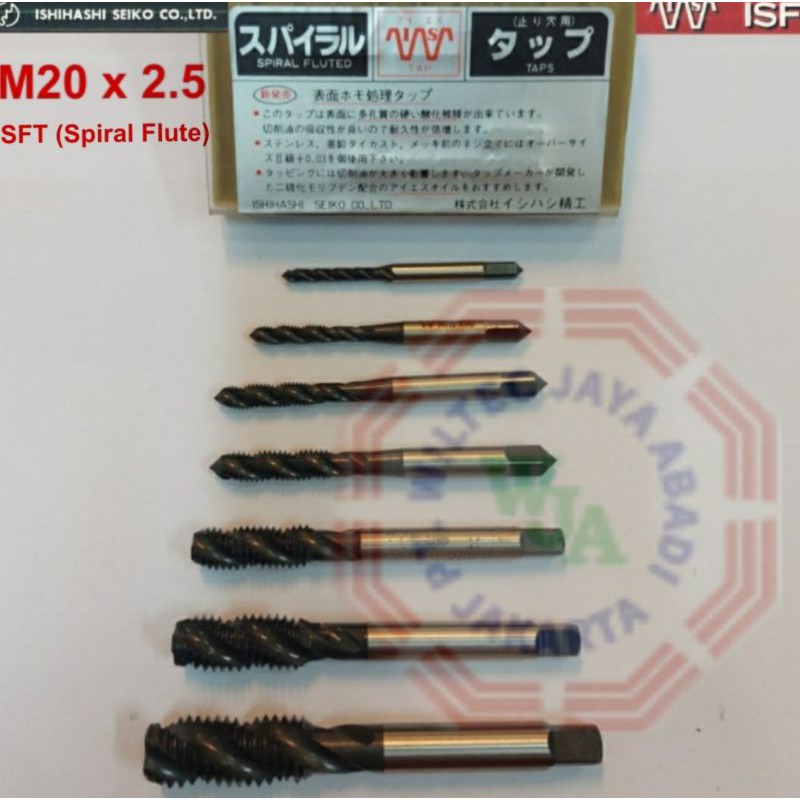 Jual Machine Tap / Tap Mesin Spiral M20 x 2.5 HSS Merek ISHIHASHI SEIKO ...