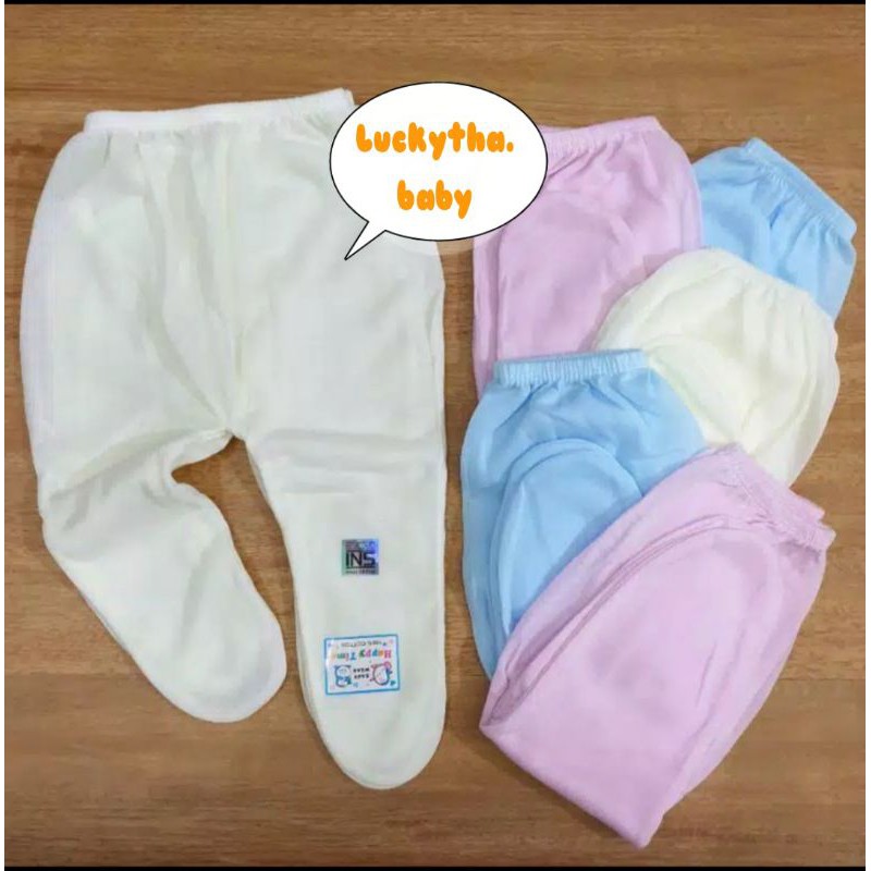 Jual 3pcs celana bayi panjang polos tutup kaki & buka kaki happy Time ...