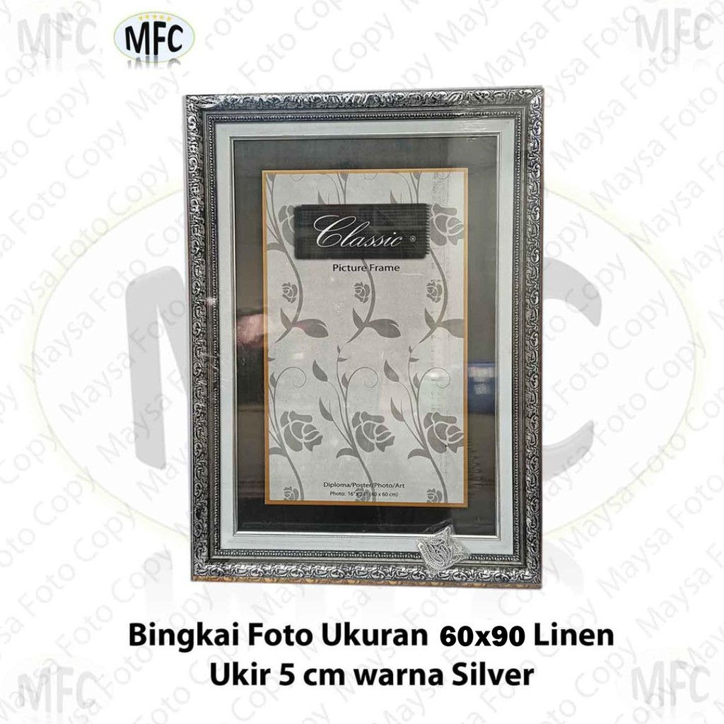 Jual Bingkai Foto 60x90 cm Linen Ukir 5cm Emas Silver Coklat | Shopee ...