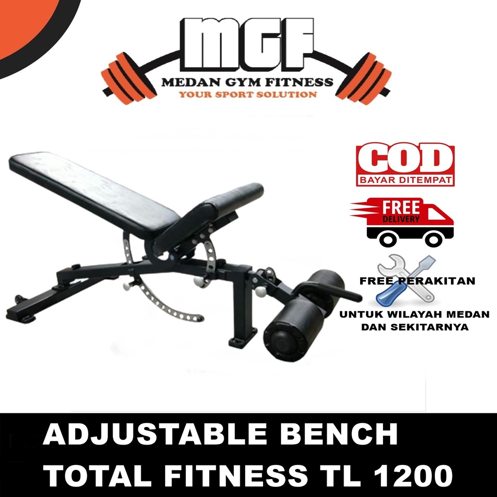Jual ALAT FITNESS ADJUSTABLE BENCH TL 1200 TOTAL FITNESS | Shopee Indonesia