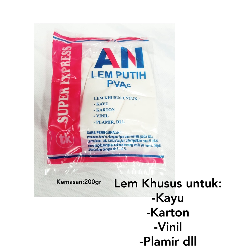 Jual Lem Putih AN PVAc 200gr \ Lem Putih \ Lem Kertas \ Lem Karton ...