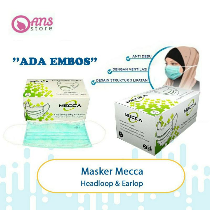 Jual MASKER 3 PLY HIJAB DAN NON HIJAB ISI 50 PCS | MASKER EMBOS NON ...