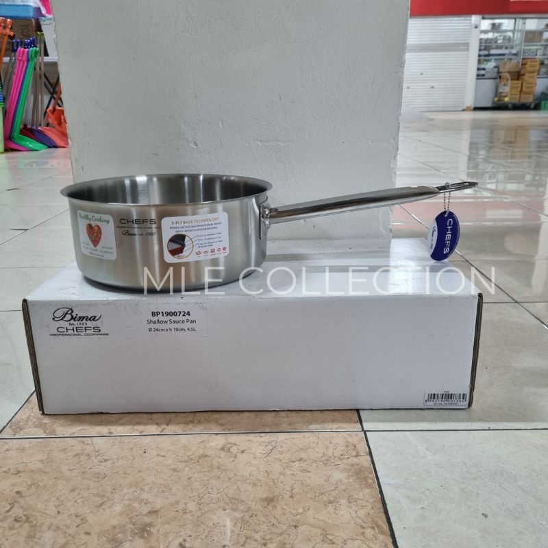 Jual SAUCEPAN BIMA CHEFS SHALLOW 24 CM / PANCI STAINLESS / PANCI ...