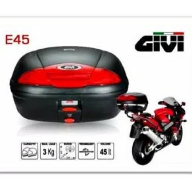 Jual Box givi e45 ( no stop light sudah termasuk baseplate ,givi e 45 , givi e45 mika merah ...